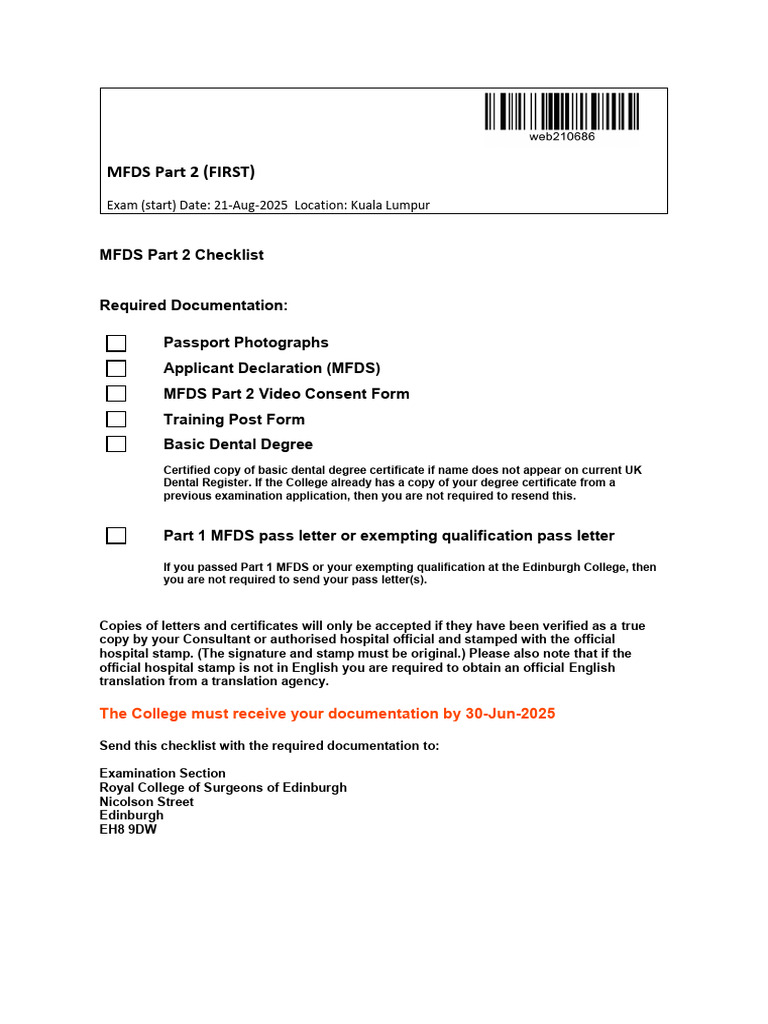 Applicant Checklist | PDF