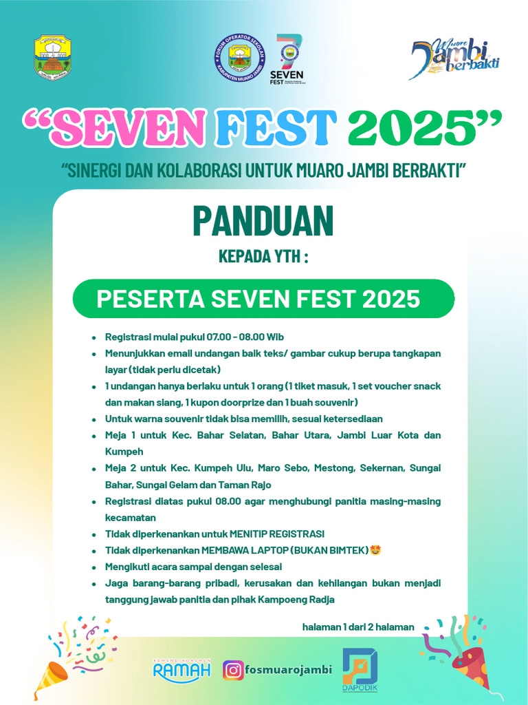 Panduan Peserta Seven Fest 2025 | PDF