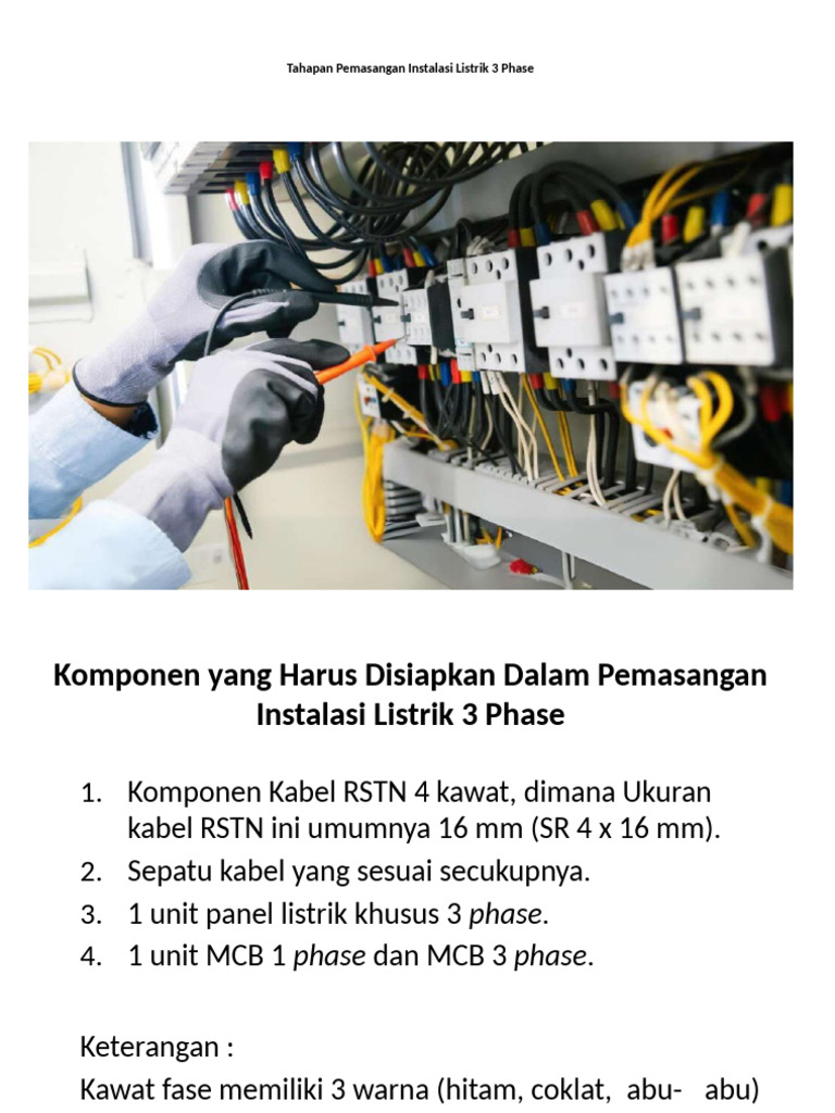 Langkah Langkah Pemasangan Instalasi 3 Phasa (4) | PDF