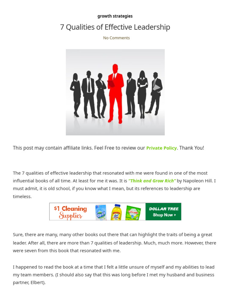 7 Essential Leadership Qualities | PDF