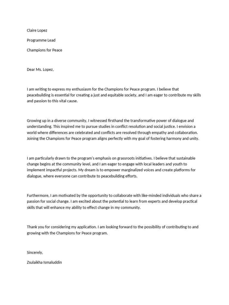Motivation Letter | PDF