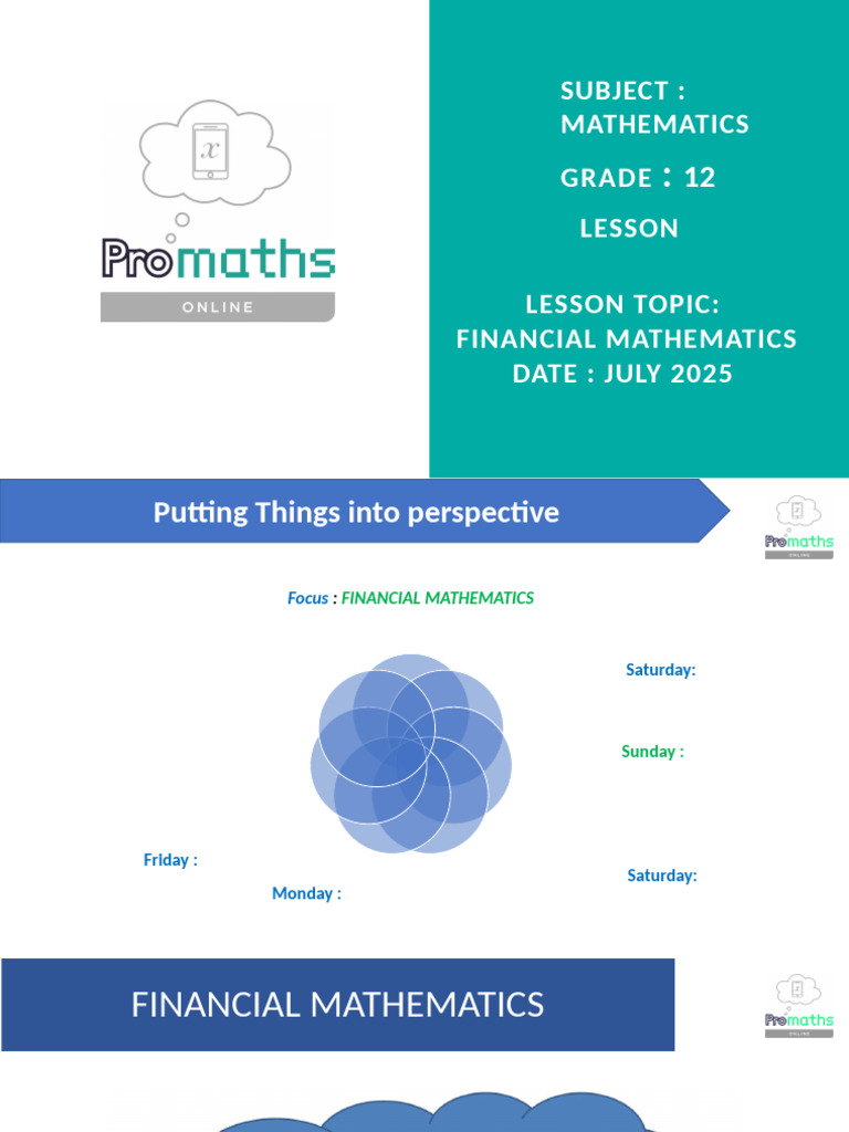 Grade 12 Financial Mathematics Guide | PDF | Interest | Compound Interest