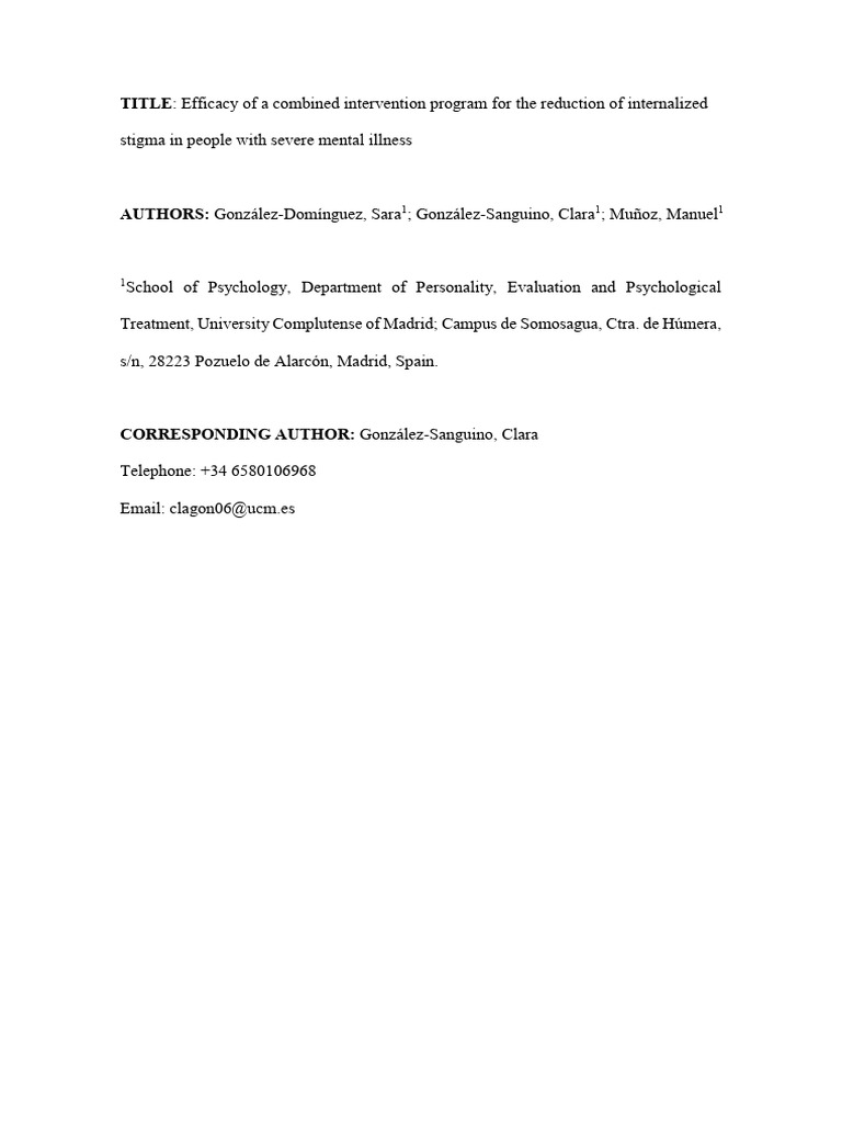 Reducing Internalized Stigma in SMI | PDF | Social Stigma | Mental Disorder