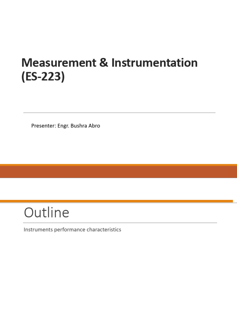 Lecture 2 - Performance Measurement of Instruments | PDF | Observational Error | Accuracy And ...