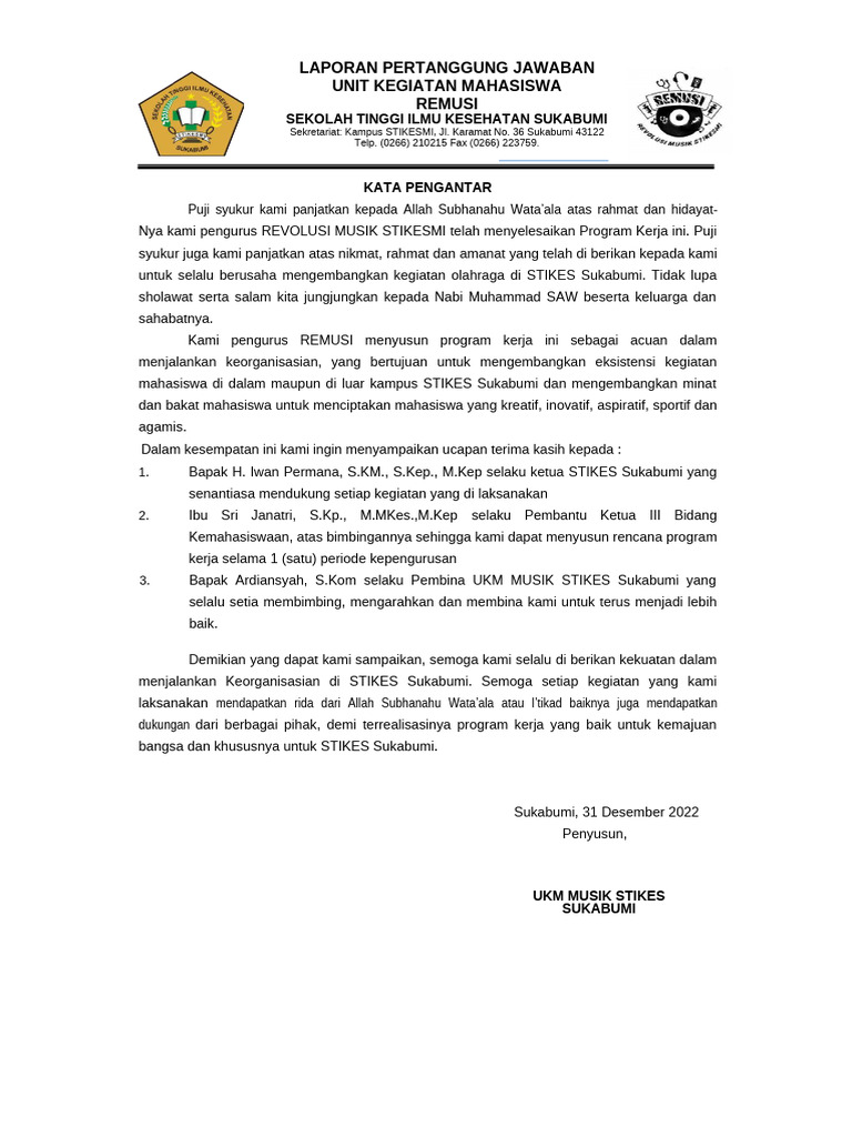 Kegiatan UKM Remusi STIKES Sukabumi | PDF