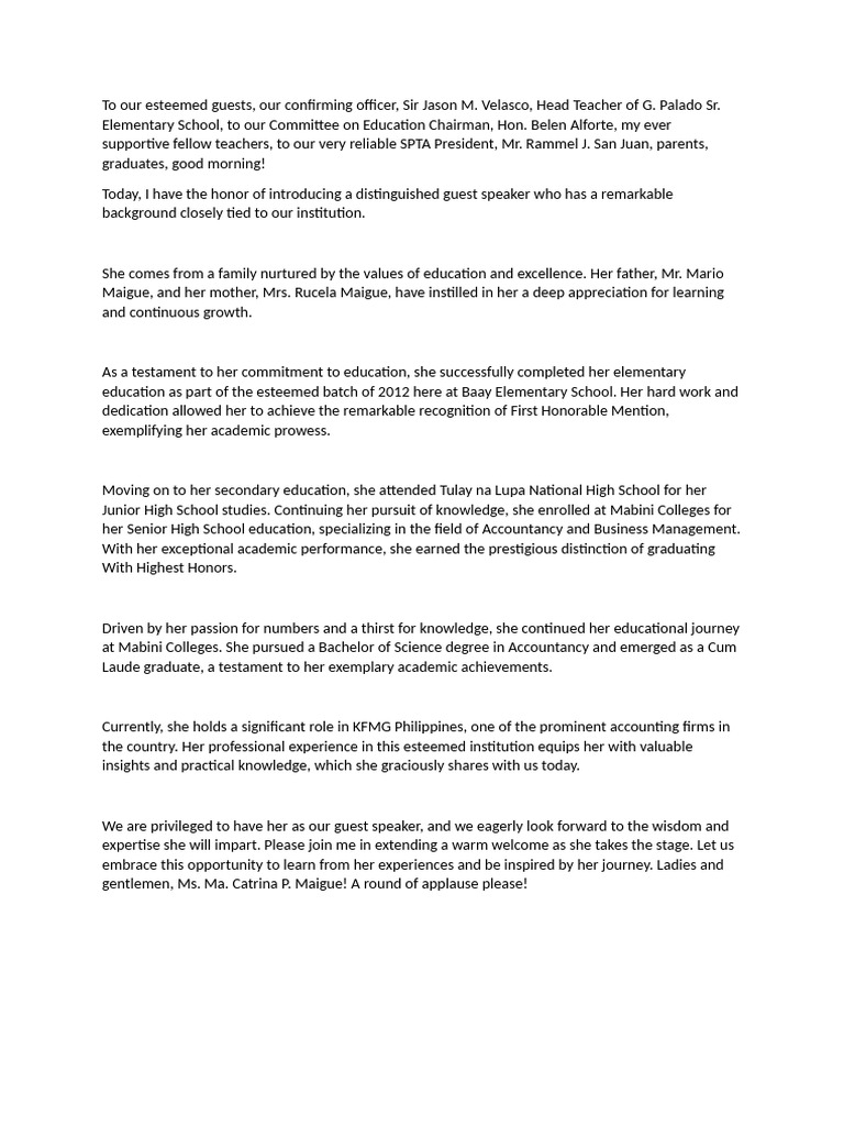 Introduction Ma. Catrina | PDF