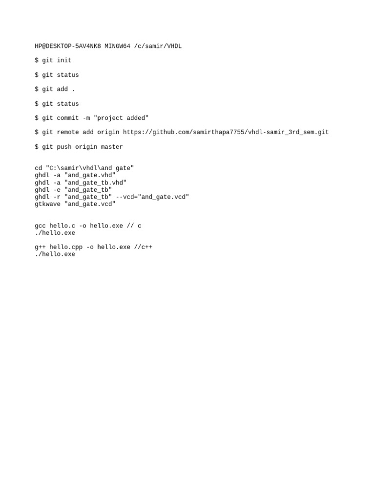 Github and VHDL | PDF
