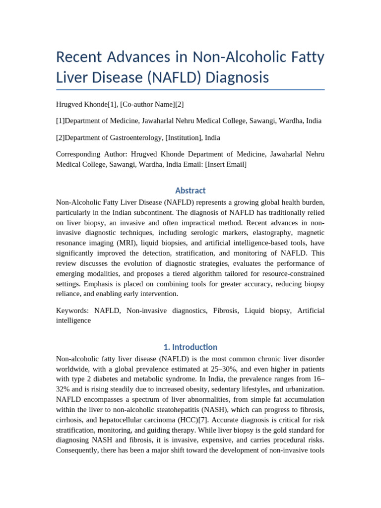 Advances in NAFLD Diagnostics | PDF | Cirrhosis | Medical Imaging