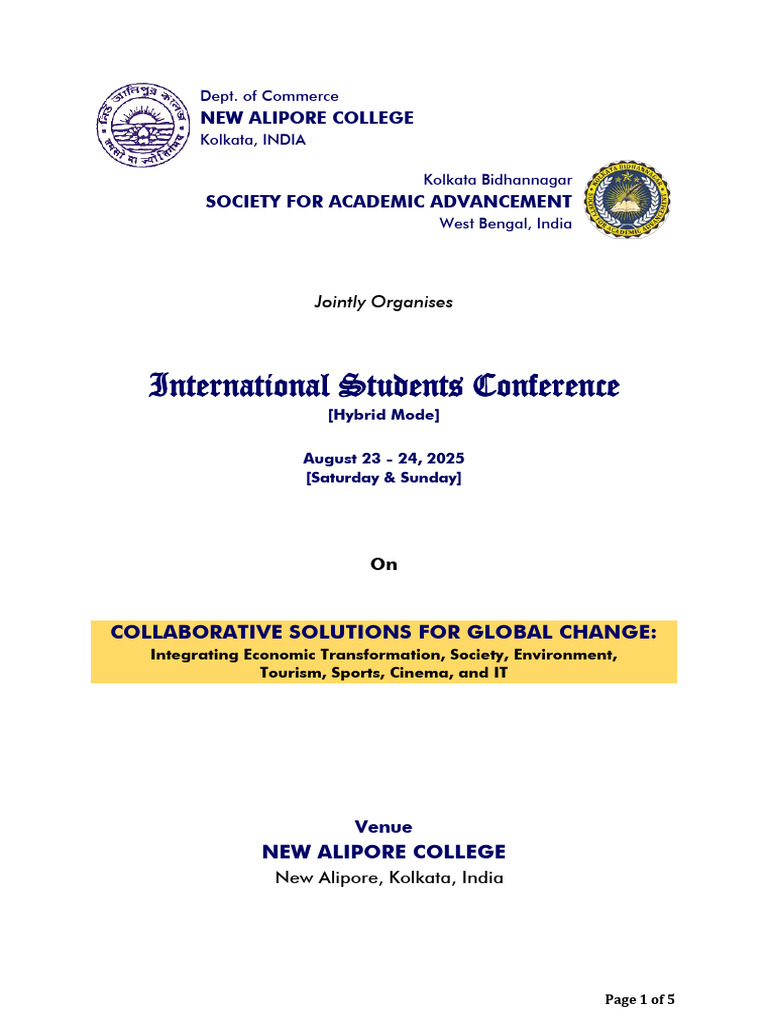 Brochure - International Students Conference (August 23-24, 2025) | PDF ...