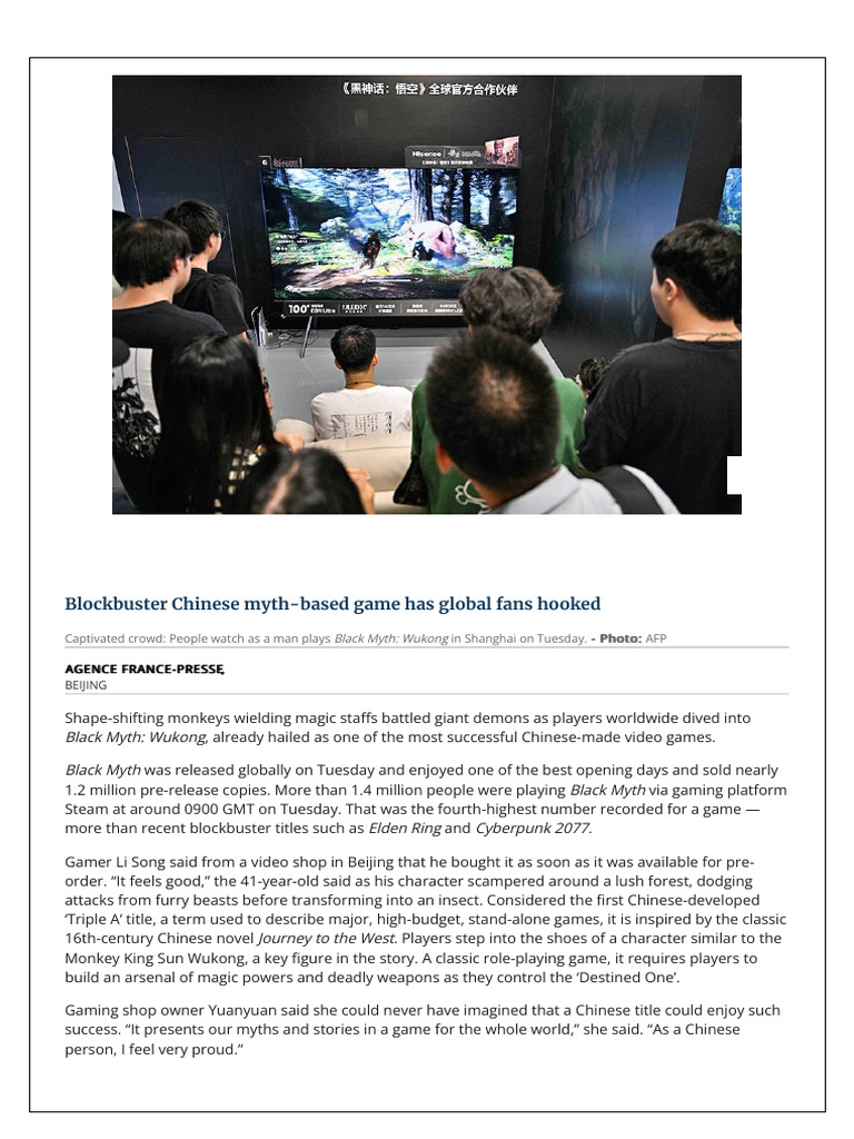 Blockbuster Chinese Myth-Based Game Has Global Fans Hooked | PDF