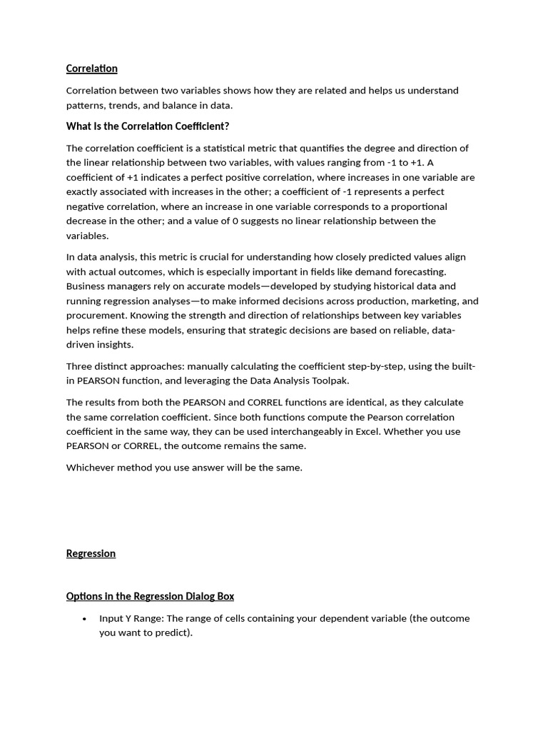 Correlation and Regression | PDF | Coefficient Of Determination | Errors And Residuals