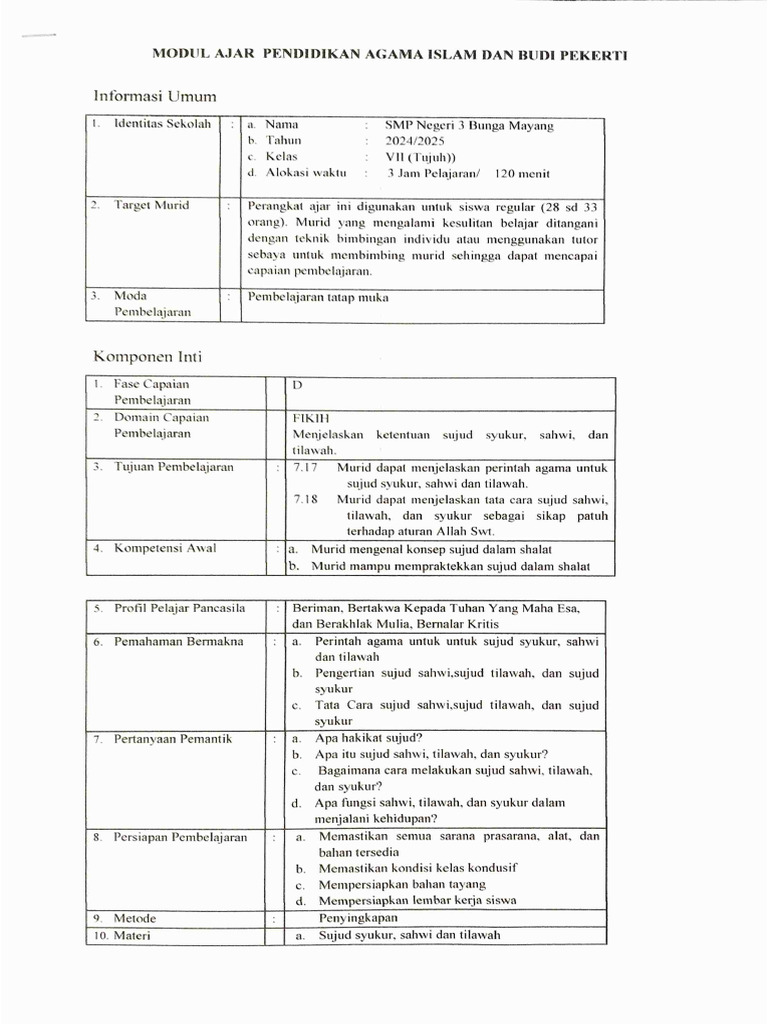 RPP 1 Pertemuan | PDF