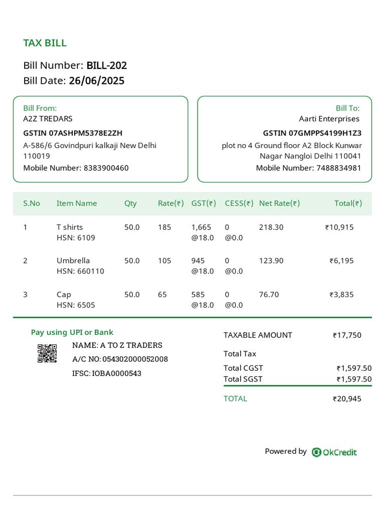 GST Bill BILL-202 | PDF