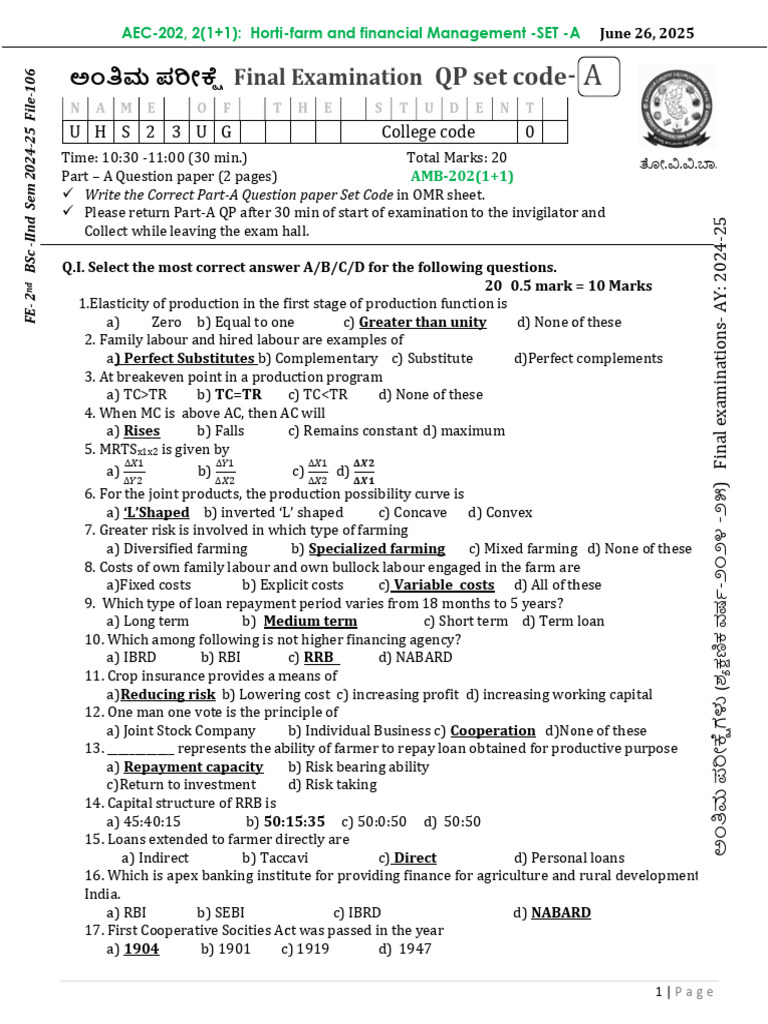 AEC-202 Exam: Farm Management Q&A | PDF