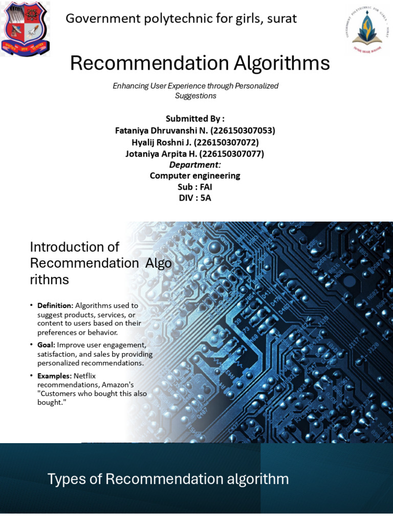 Types Of Recommendation Algorithms Pdf Computing Cognitive Science
