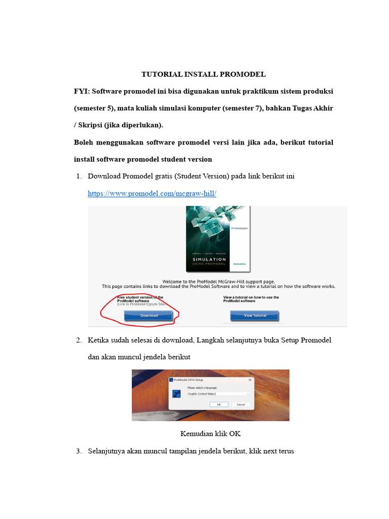 Salinan Tutorial Install Promodel | PDF