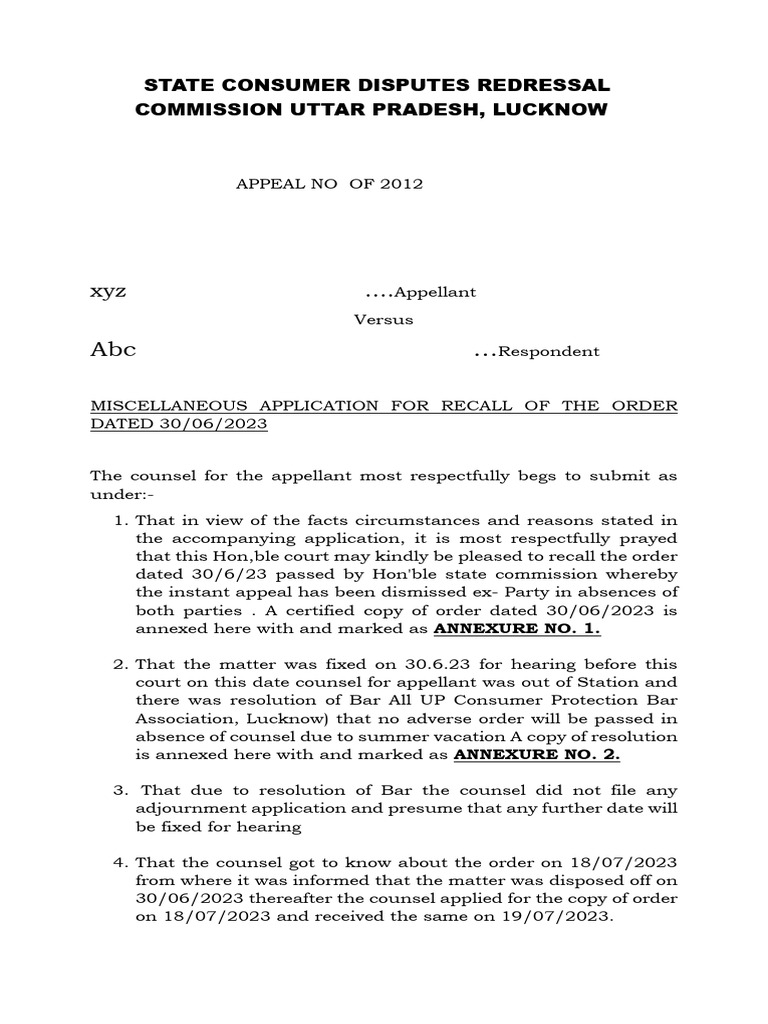 Recall Application for Appeal 2012 | PDF | Appeal | Justice