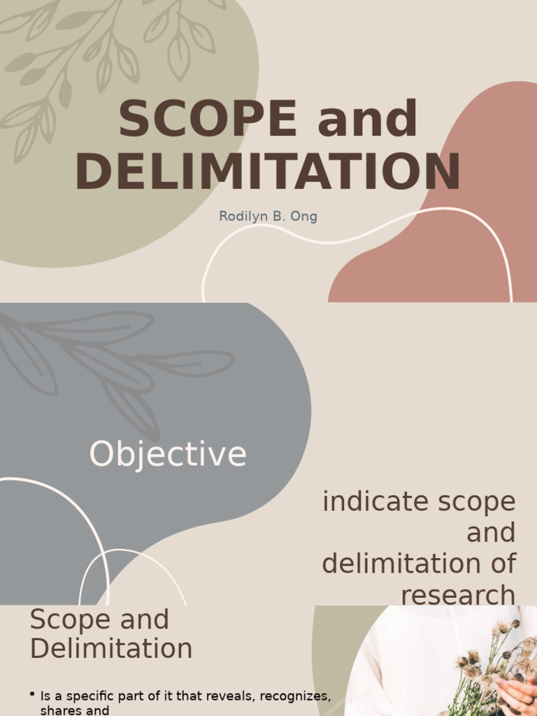 SCOPE and DELIMITATION | PDF | Qualitative Research | Data