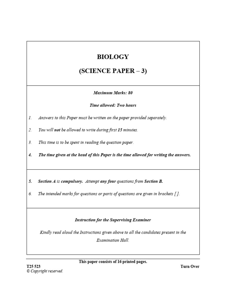 ICSE Biology Board Paper 2025 | PDF | Heart | Liver