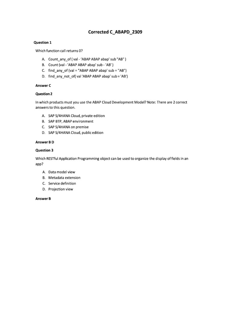 C Abapd 2309 Sample | PDF