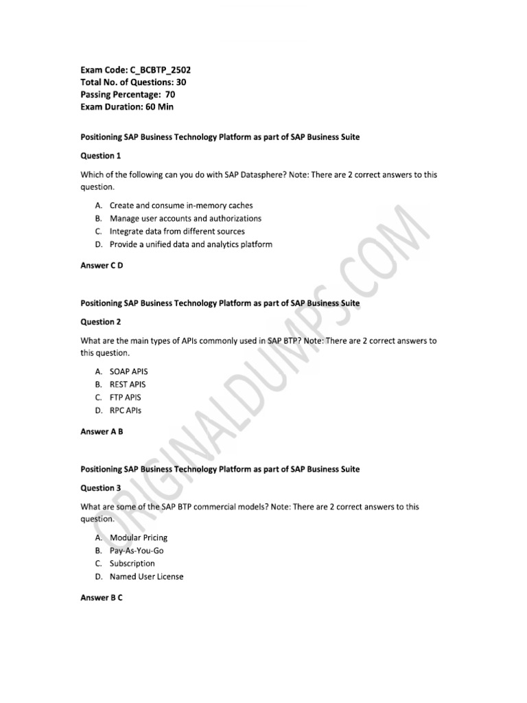 C BCBTP 2502 Sample | PDF