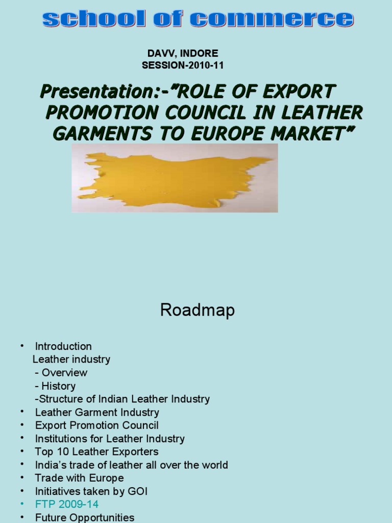 Role of Export Promotion Council in Leather Garments | PDF | Exports ...