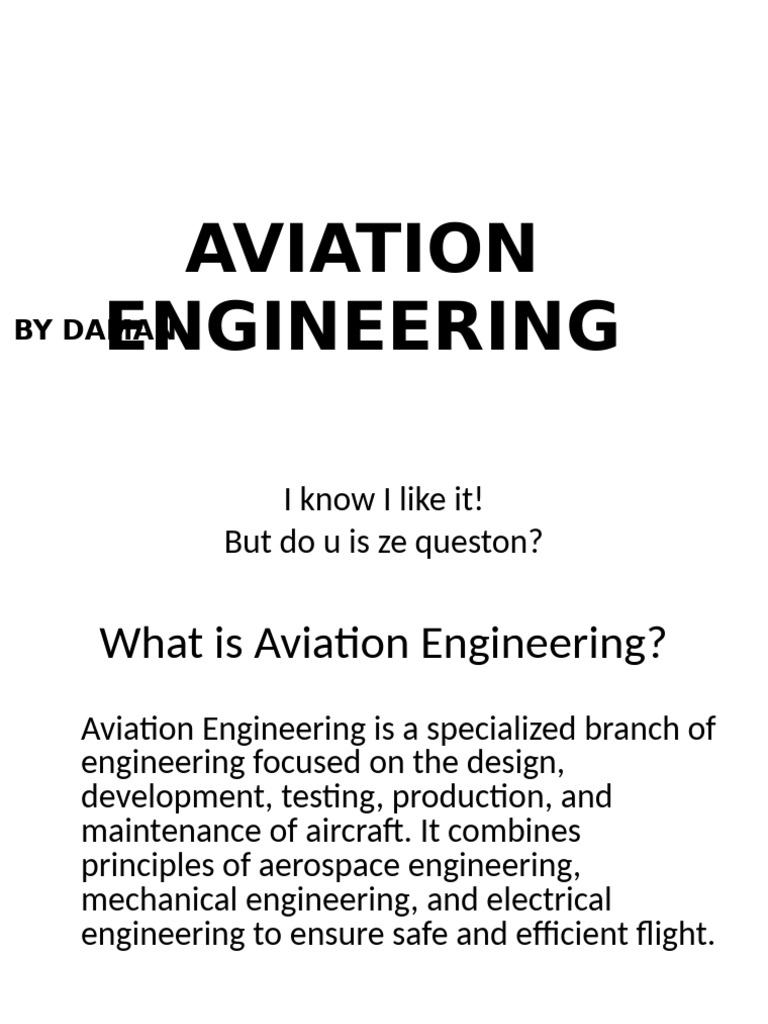 Overview of Aviation Engineering | PDF | Aviation | Avionics