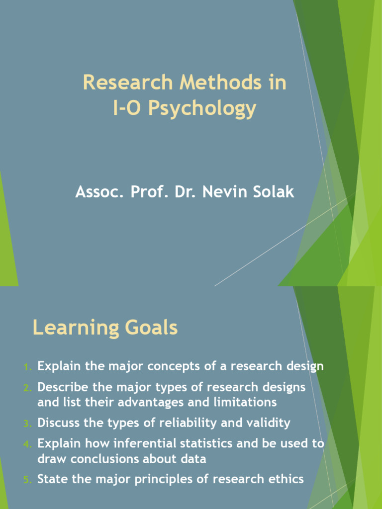 I-O Psychology Research Methods Guide | PDF | Validity (Statistics ...
