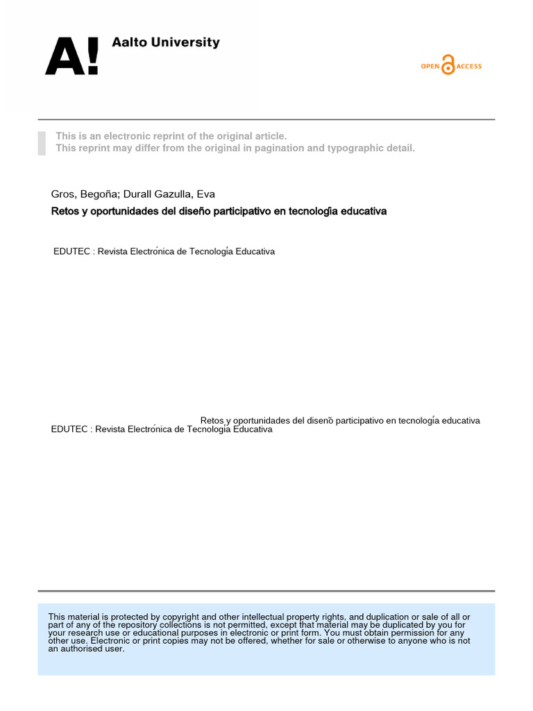 Begoña Gros - Retos y Oportunidades Del Diseño Participativo en Tecnología Educativa Prova Ufam ...