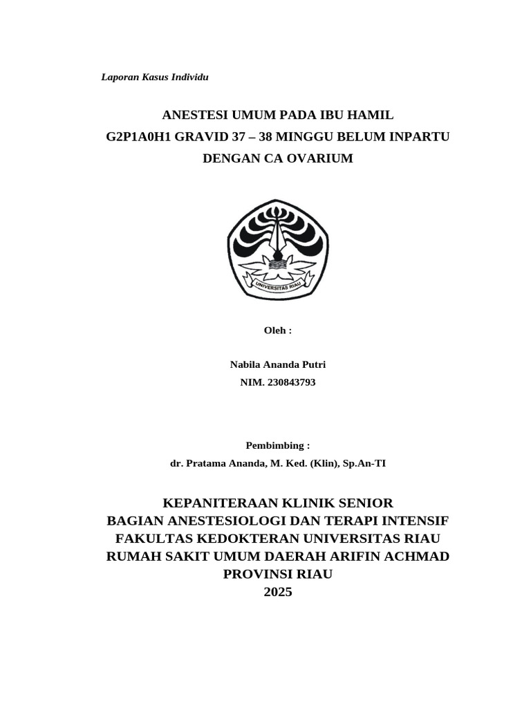 Laporan Kasus Individu - Nabila Ananda Putri | PDF