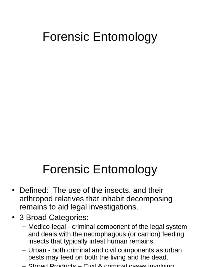 Forensic Entomology: Insect Evidence in Death | PDF | Decomposition ...