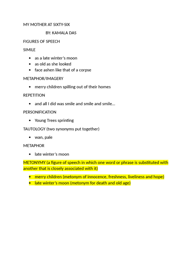 Figures of Speech - Class 12 | PDF