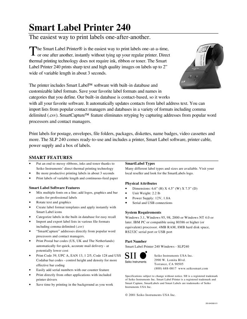 Seiko Label Printer Slp240 | PDF | Printer (Computing) | File Format