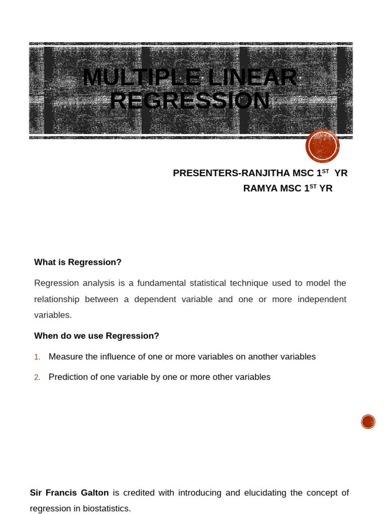 Multiple Linear Regression | PDF | Linear Regression | Dependent And Independent Variables