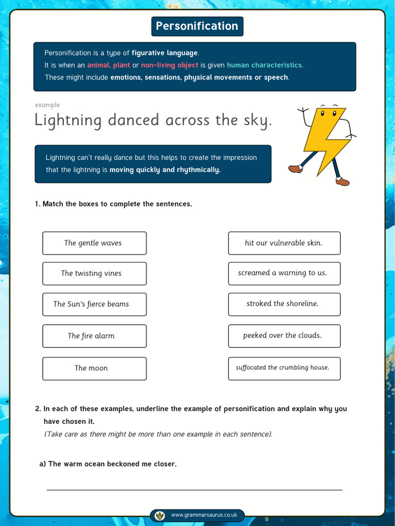 Personification Tasks | PDF