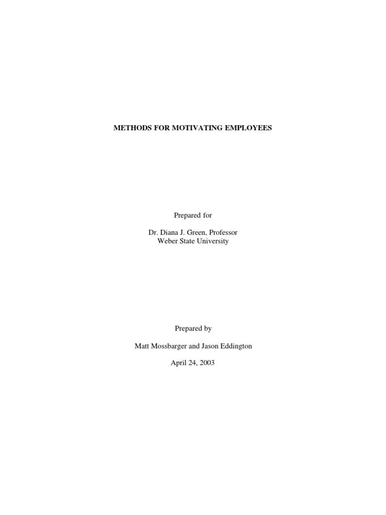 Employee Motivation Methods Report | PDF | Motivation | Motivational