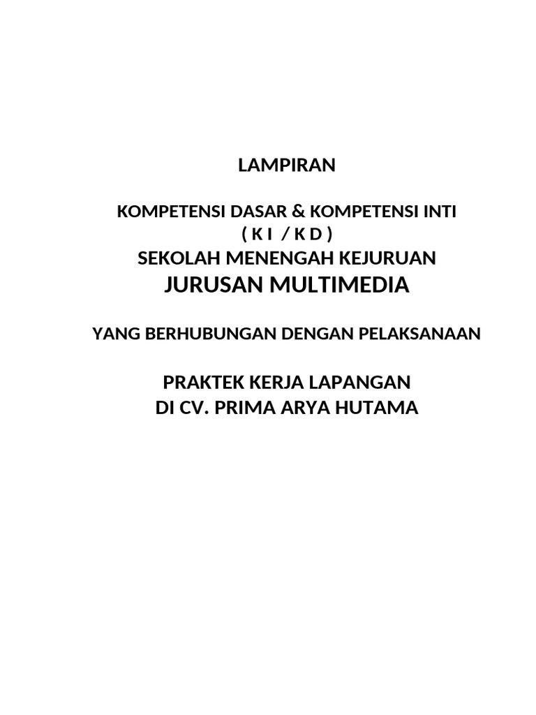 Lembar Lampiran Proposal Multimedia | PDF