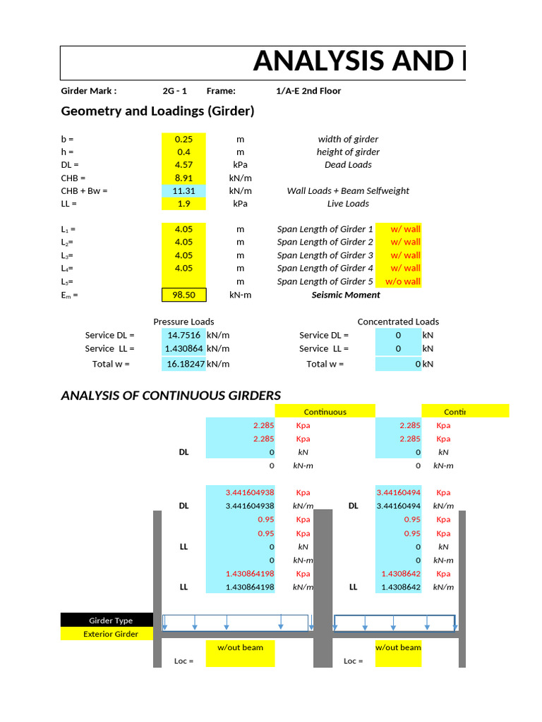 Girder Frame Design and Analysis | PDF | Continuum Mechanics | Building ...
