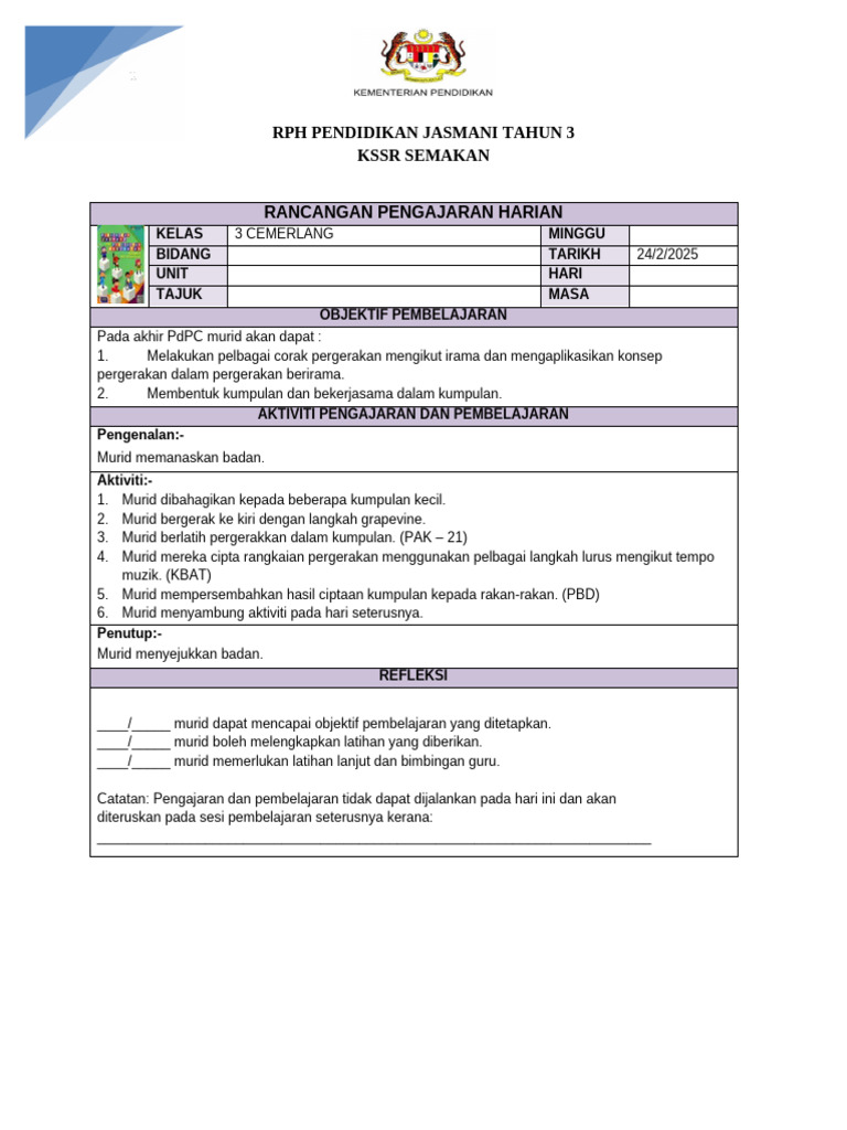 RPH PJ THN 3 v3 (m10) | PDF