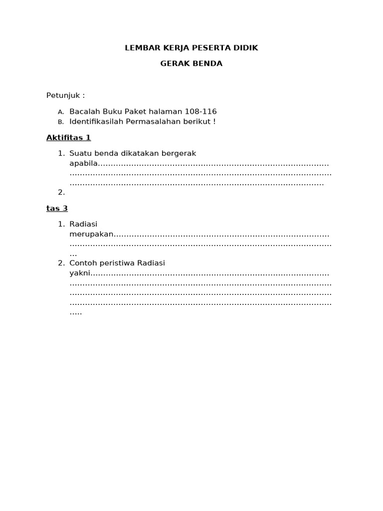 LKPD Gerak 1 | PDF