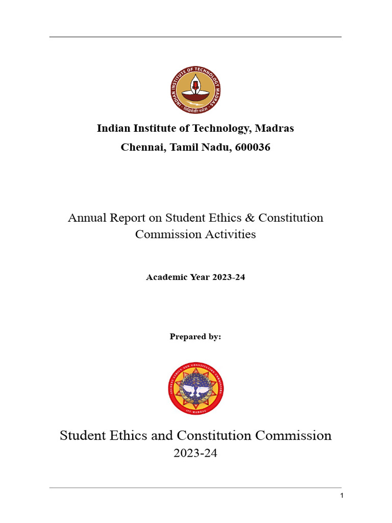 IIT Madras SECC Annual Report 2023-24 | PDF | Integrity