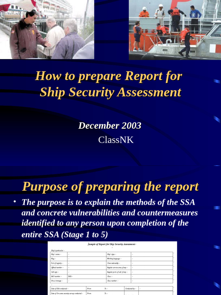 Ship Security Assessment Report Guide | PDF