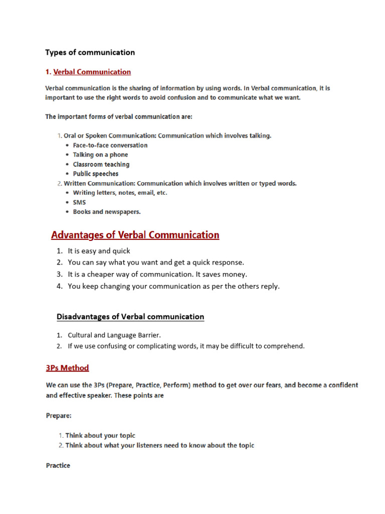 Types of Communication Class 9 | PDF
