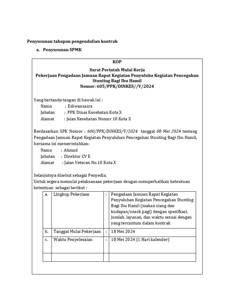 Ediwansasra - Lampiran 07 - Form SPMK Dan Monitoring Jadwal Pengiriman | PDF