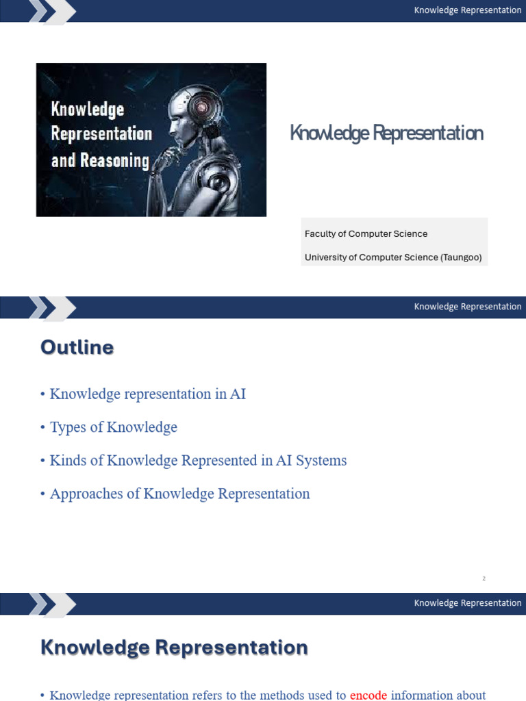 Knowledge Represenatation 1 | PDF | Knowledge Representation And Reasoning | Artificial Intelligence