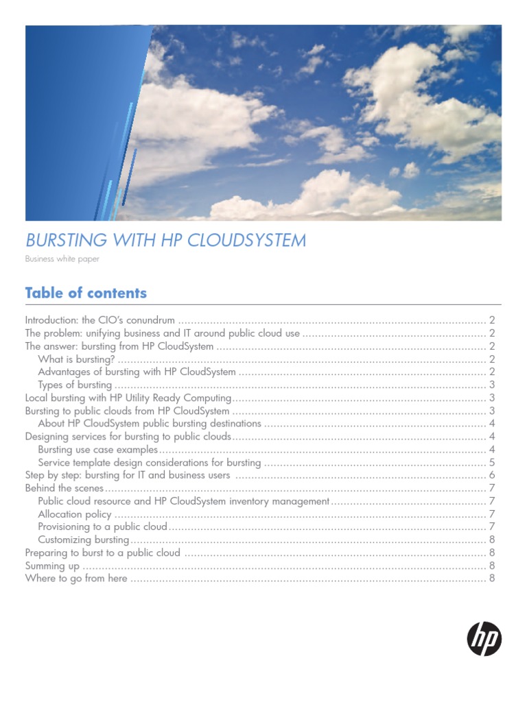 Bursting With HP CLoudSystem | PDF | Provisioning | Cloud Computing