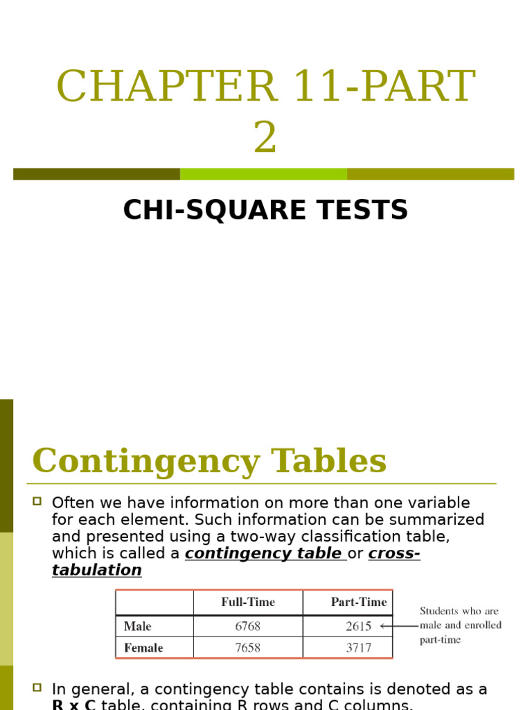 Chapter - 11 Part 2 | PDF | Chi Squared Test | Variance