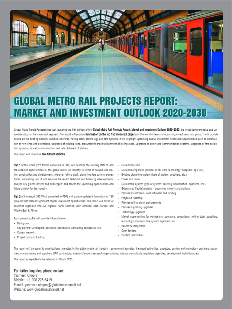 Global Metro Rail Projects Report 2020-2030 | PDF | Rapid Transit ...