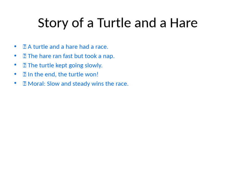Turtle and Hare Story | PDF