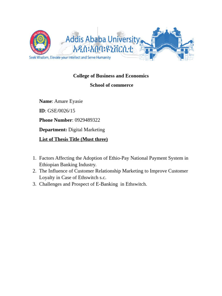 Amare Research Tittle 2025 | PDF